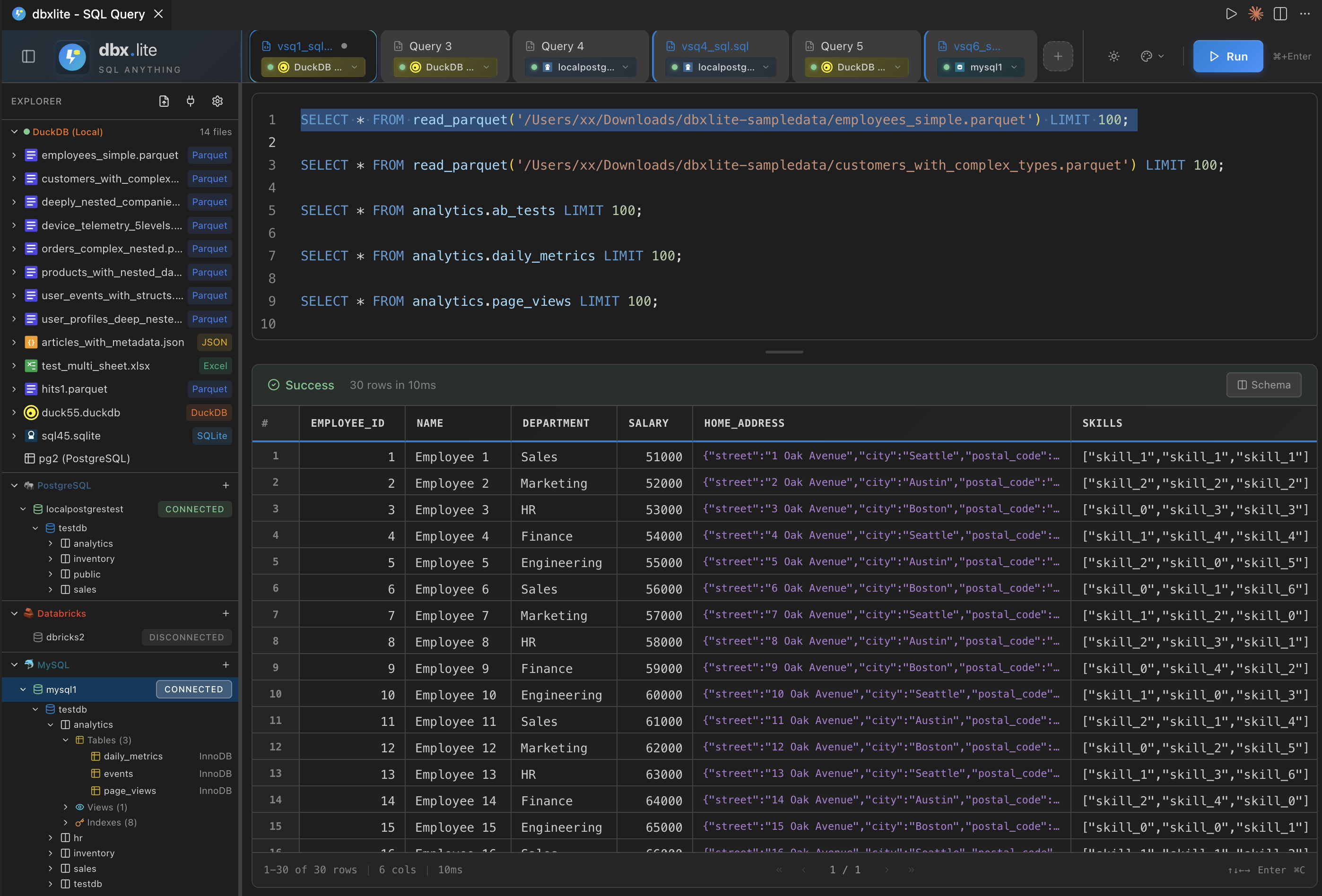 dbxlite - SQL Client for VS Code, Browser & Native DuckDB